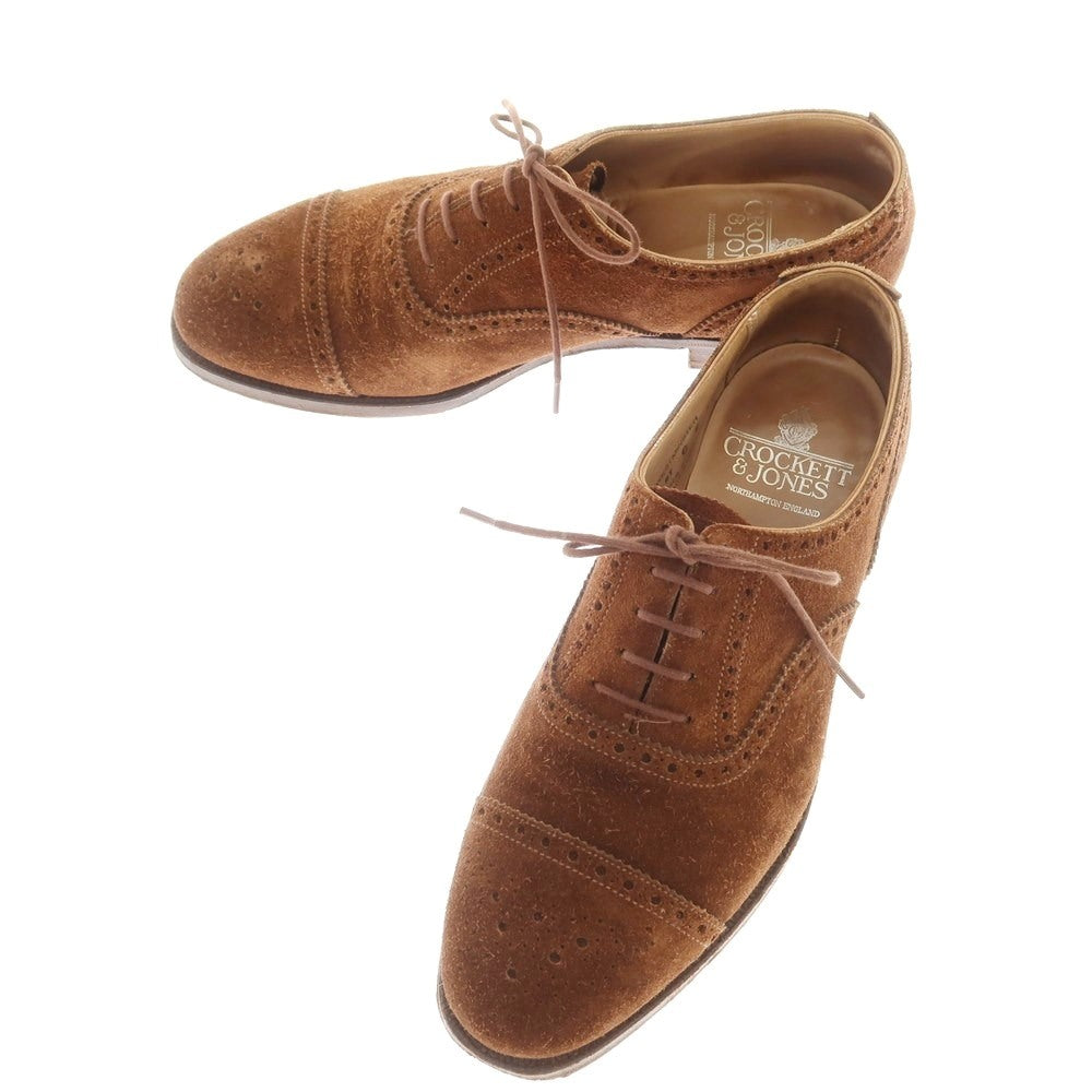 Used Crockett Jones Westminster Suede Semi Brogue Dress Shoes